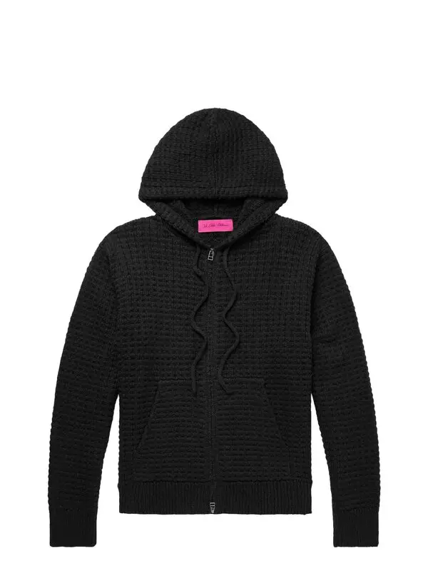 THE ELDER STATESMAN Nora Cotton Zip-up Hoodie - Black