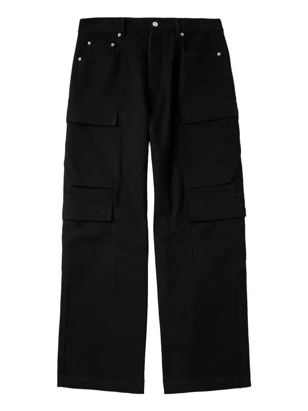 Rick Owens Straight-leg Cotton-twill Cargo Trousers - Black