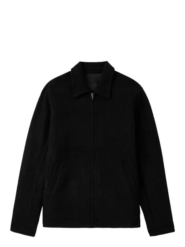 Rick Owens Brad Webbing-trimmed Cashmere Bomber Jacket - Black