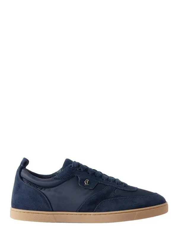 CHRISTIAN LOUBOUTIN Tutti Rui Suede And Shell Sneakers - Blue