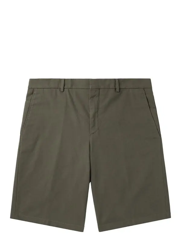 Loro Piana Jarno Straight-leg Stretch-cotton Bermuda Shorts - Green