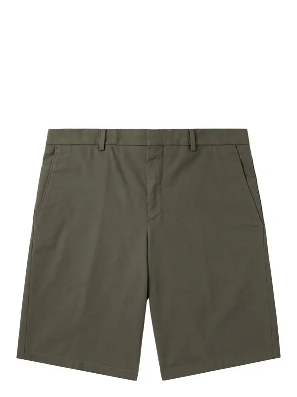 Loro Piana Jarno Straight-leg Stretch-cotton Bermuda Shorts - Green