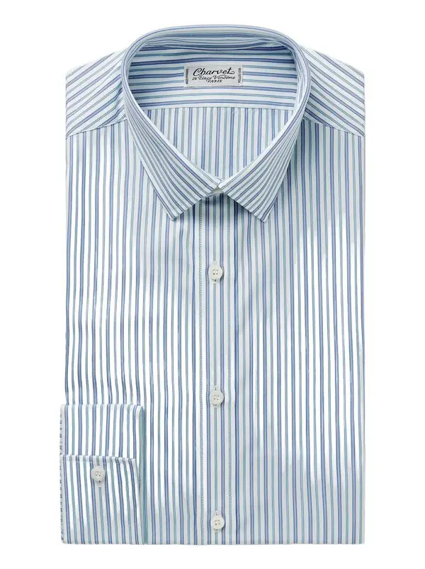 Charvet Striped Cotton-poplin Shirt - Blue