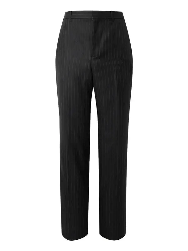 Givenchy Straight-leg Pinstriped Wool-twill Trousers - Black