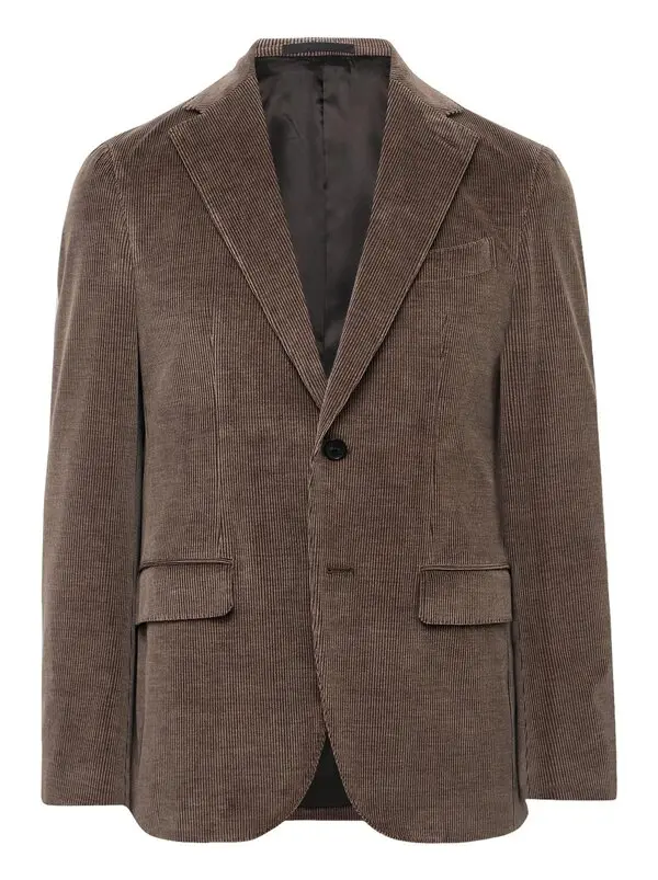 Caruso Cotton-blend Corduroy Suit Jacket - Brown