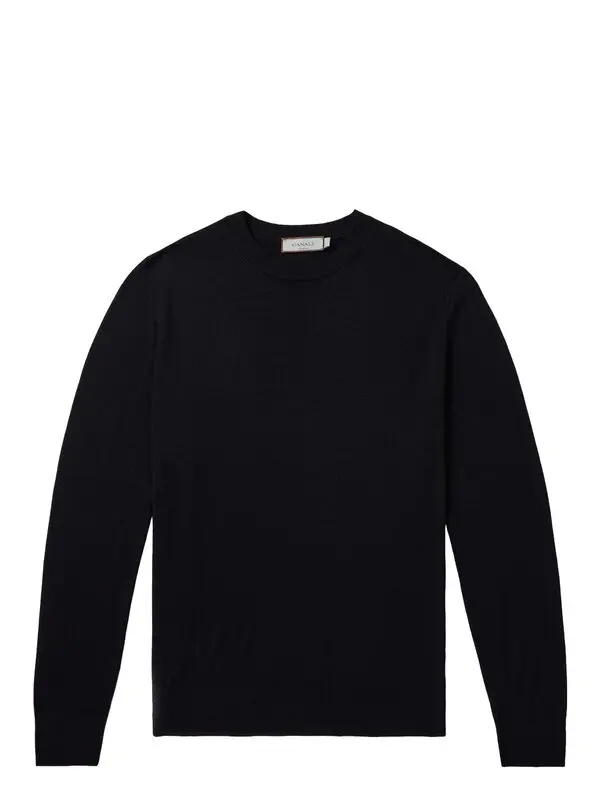Canali Slim-fit Wool Sweater - Black