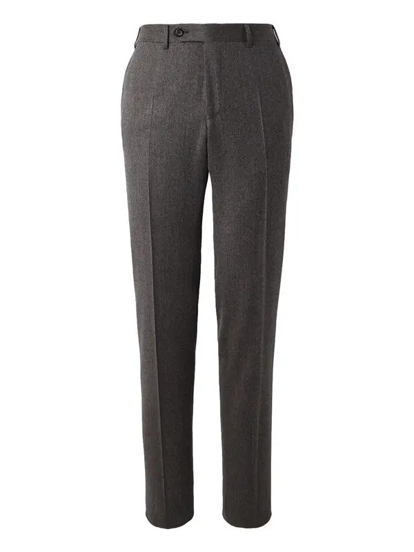 Canali Impeccabile Straight-leg Wool Suit Trousers - Brown