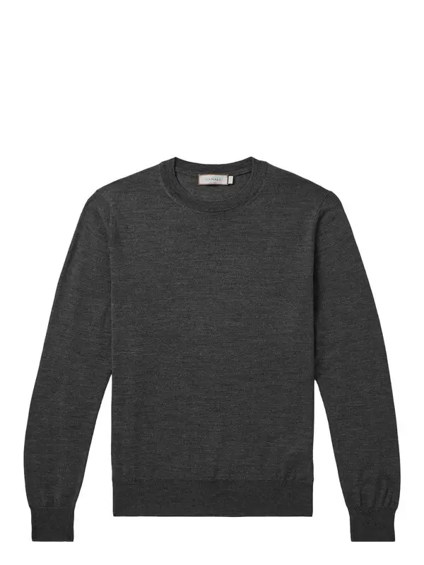 Canali Slim-fit Wool Sweater - Blue