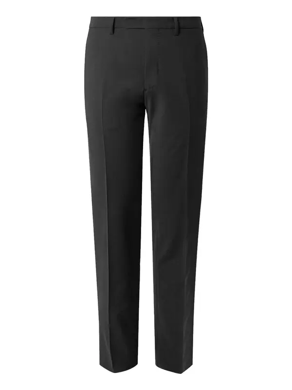 Boglioli Straight-leg Wool-blend Trousers - Black