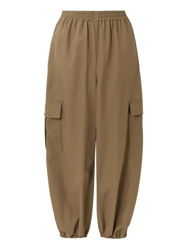 Max Mara Glauco Cotton-twill Tapered Pants - Brown
