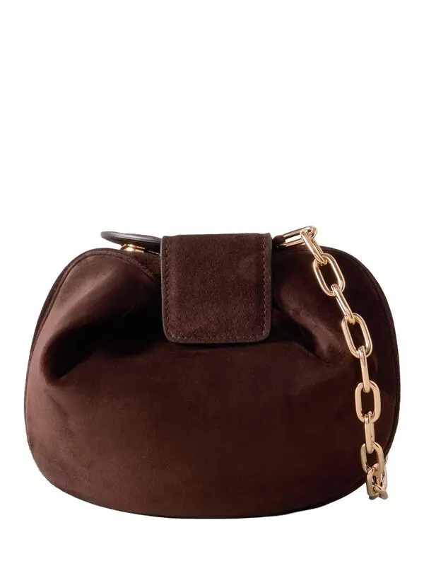 Gabriela Hearst Soft Demi Suede Clutch - Brown