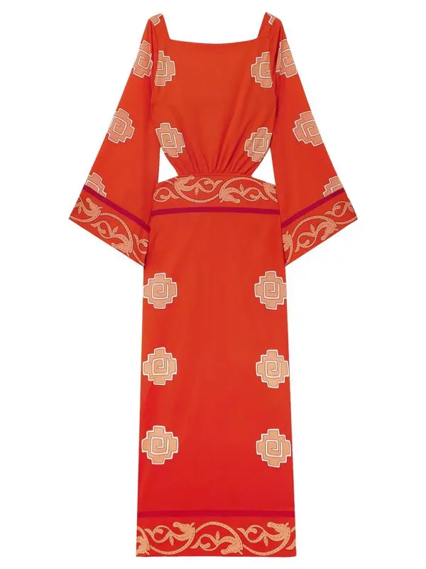 Johanna Ortiz Underwater Sanctuary Open-back Maxi Dress - Red