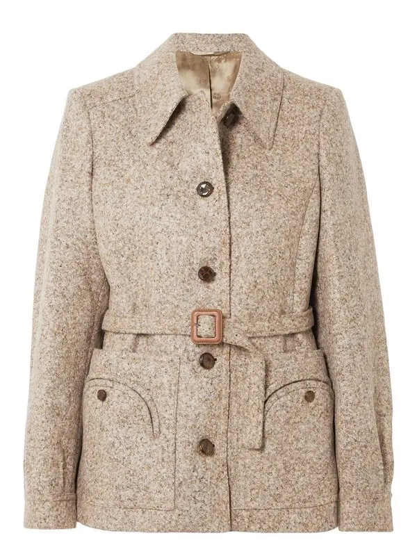 BLAZÉ MILANO Seanna Paint Alpaca And Wool-blend Jacket - Neutrals