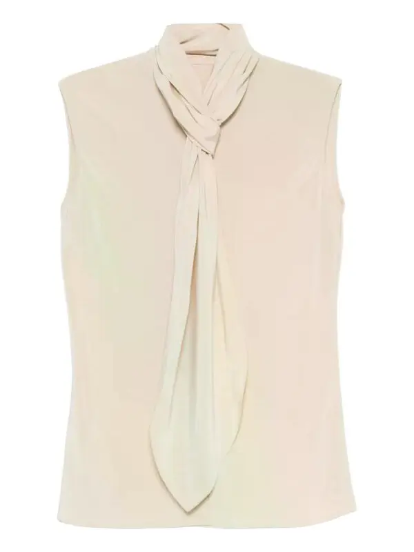 Alberta Ferretti Sleeveless Tie-neck Top - Neutrals
