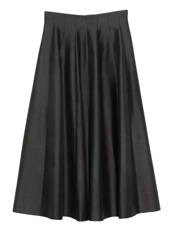 Alberta Ferretti Pleated A-line Midi Skirt - Grey