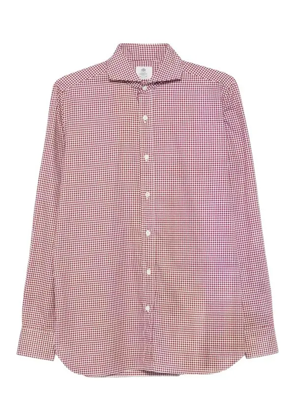 LUIGI BORRELLI Gingham-check Shirt - Red