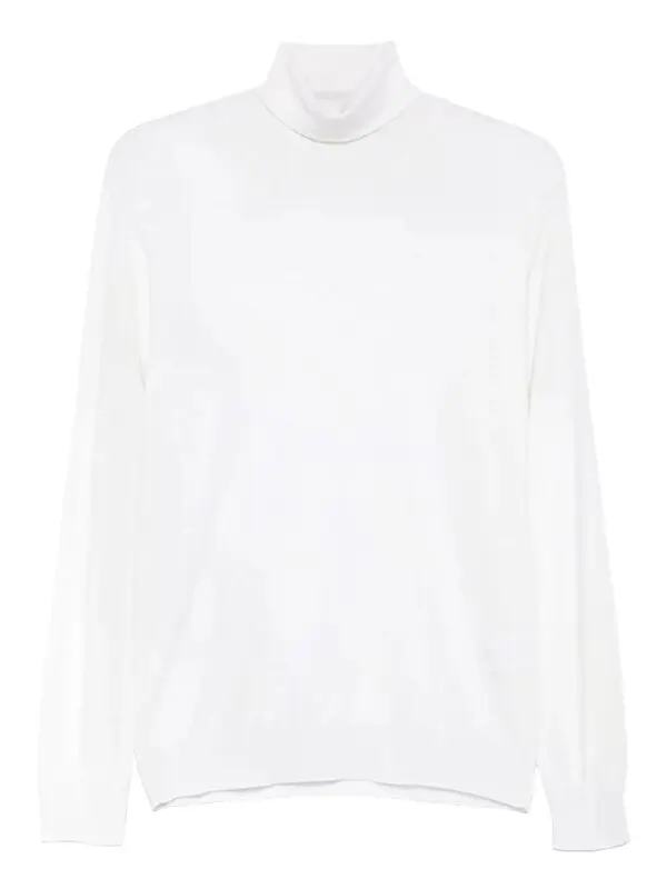 Fedeli Roll-neck Long-sleeve Sweater - White