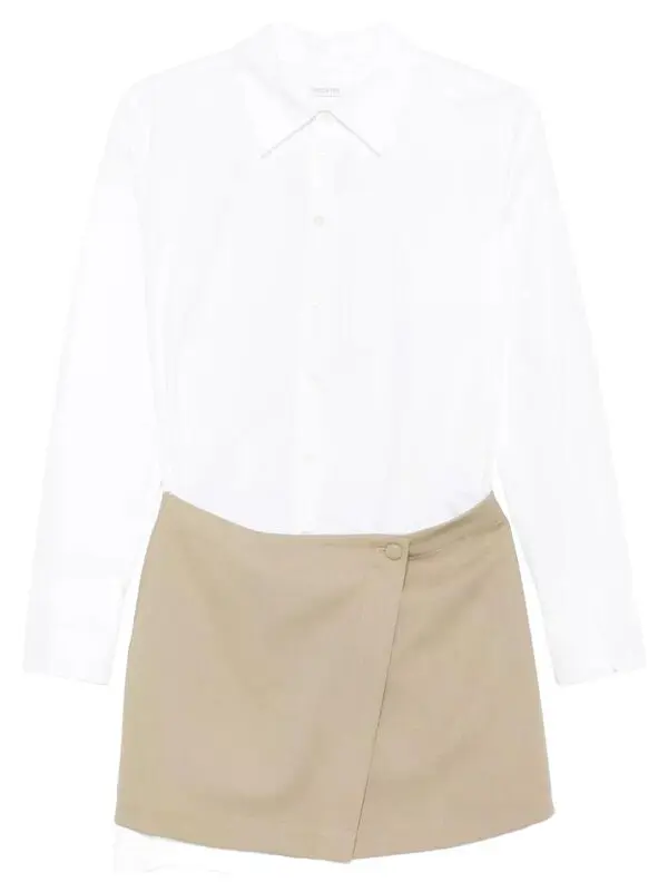Patrizia Pepe Contrasting-skirt Shirt Dress - White