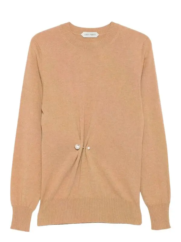 Alberta Ferretti Pin-embellished Cashmere Sweater - Neutrals