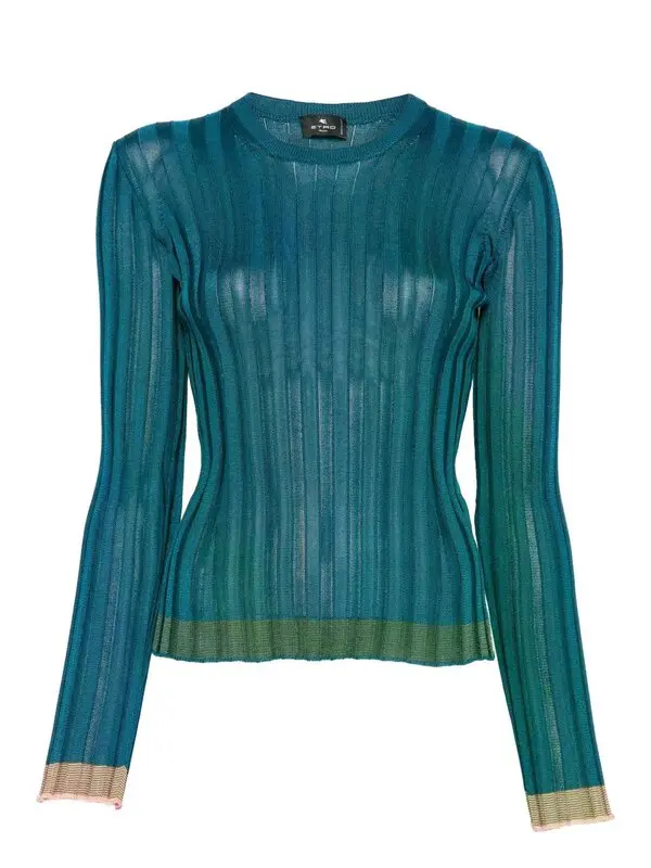 Etro Ribbed-knit Sweater - Blue