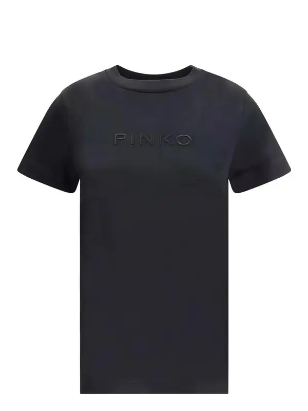 Pinko Logo-detail Cotton T-shirt - Black
