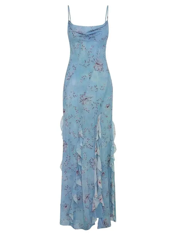 NICHOLAS Kamila Floral-print Maxi Dress - Blue