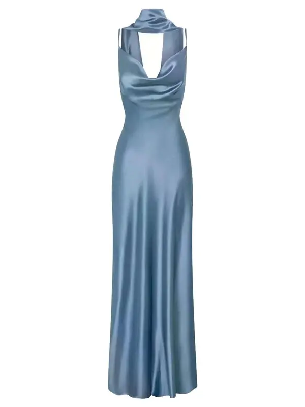 NICHOLAS Cowl-neck Maxi Dress - Blue
