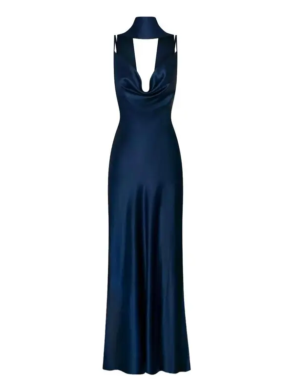 NICHOLAS Cowl-neck Slip Dress - Midnight