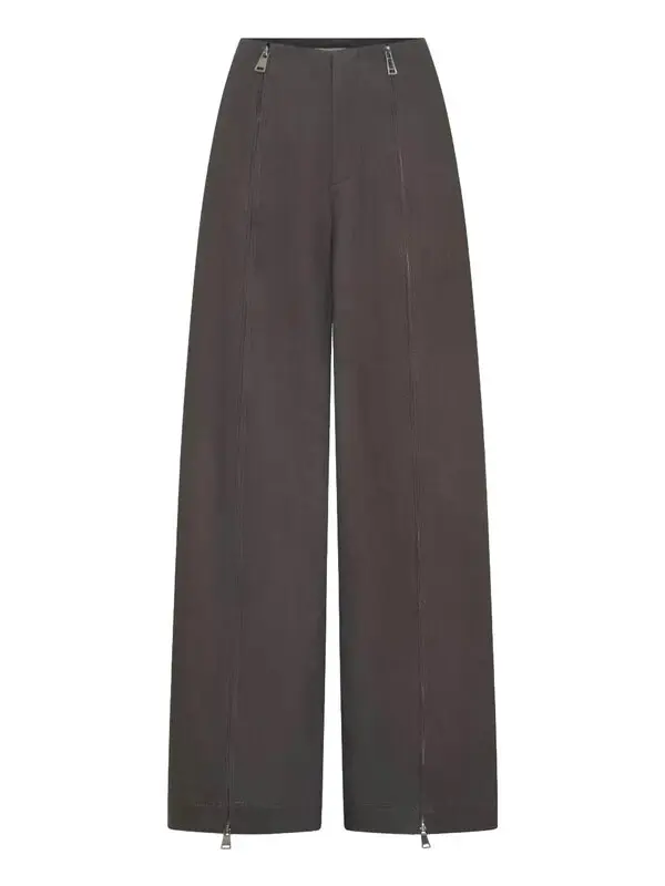NICHOLAS Amalia Zip-detail Trousers - Brown