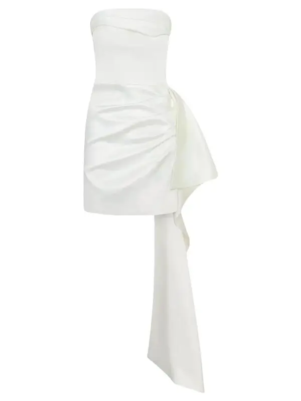 NICHOLAS Calliope Draped Mini Dress - Neutrals