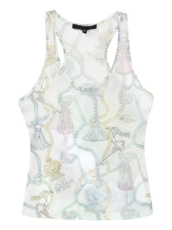 Philipp Plein Printed Tank Top - White