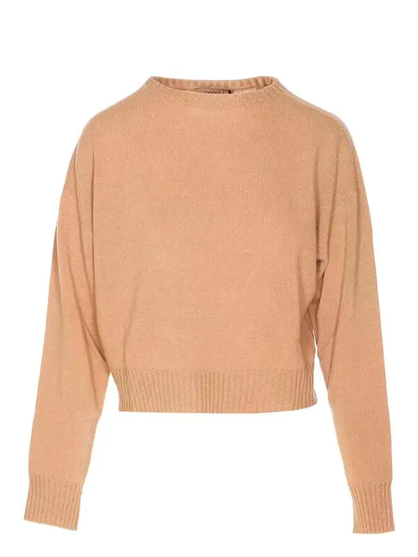 TWINSET Crew-neck Wool-cashmere Blend Sweater - Neutrals