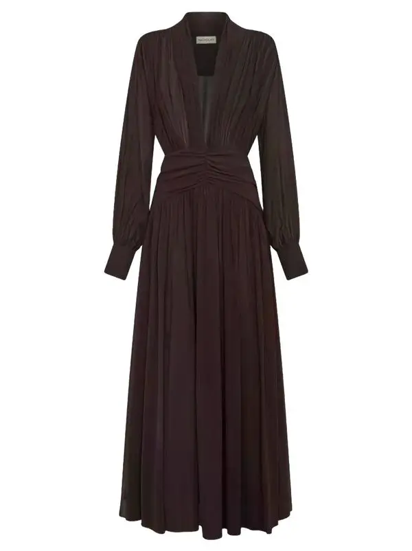 NICHOLAS Jocelyn V-neck Maxi Dress - Brown