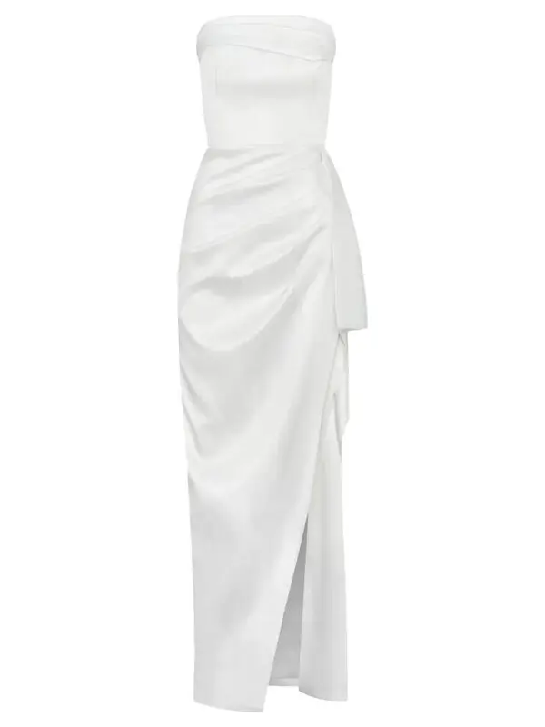 NICHOLAS Erelyn Strapless Draped Dress - White
