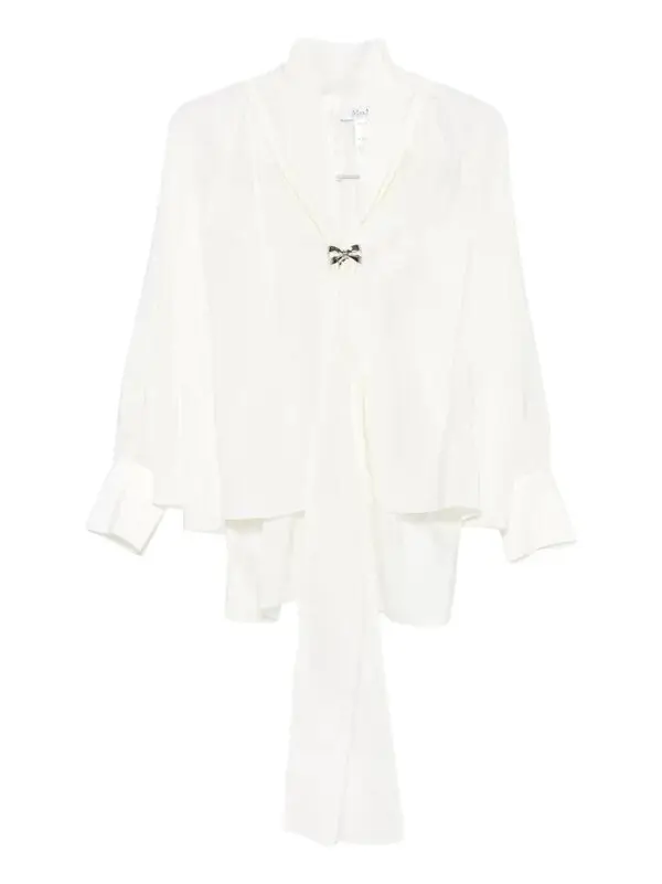 Max Mara Bow-detail Silk Top - White