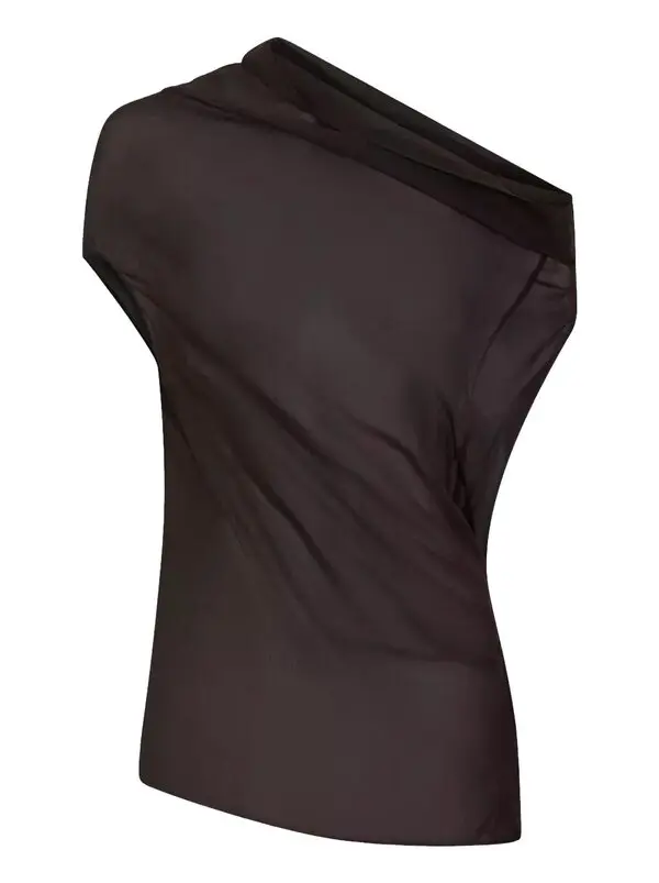 NICHOLAS Ryanne Asymmetrical Draped Top - Brown