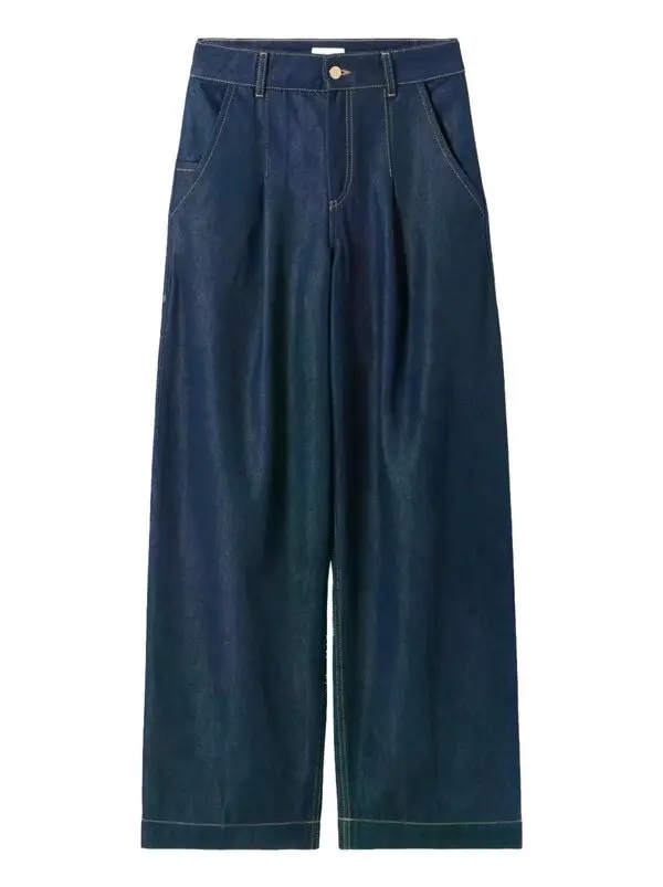 Claudie Pierlot Pleated Wide-leg Jeans - Blue