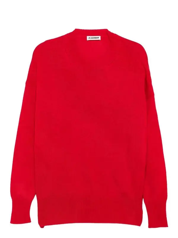 JIL SANDER Crew-neck Cashmere Sweater - Red