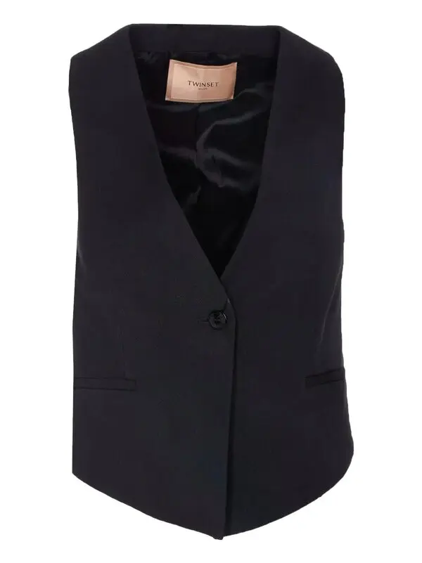 TWINSET V-neck Buttoned Waistcoat - Black