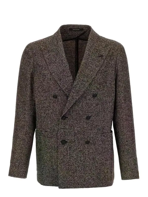 Tagliatore Micro-pattern Double-breasted Blazer - Brown