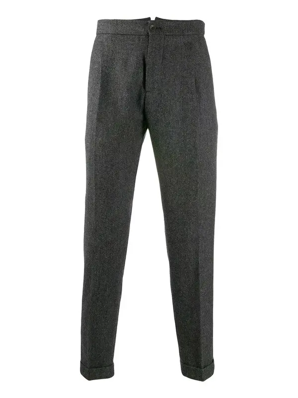 BERWICH Straight-leg Chevron Trousers - Grey