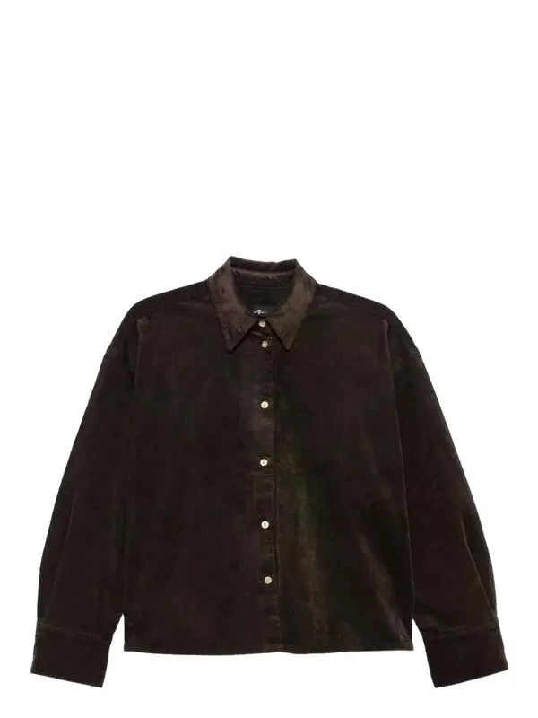 7 For All Mankind Corduroy Button-up Shirt - Brown