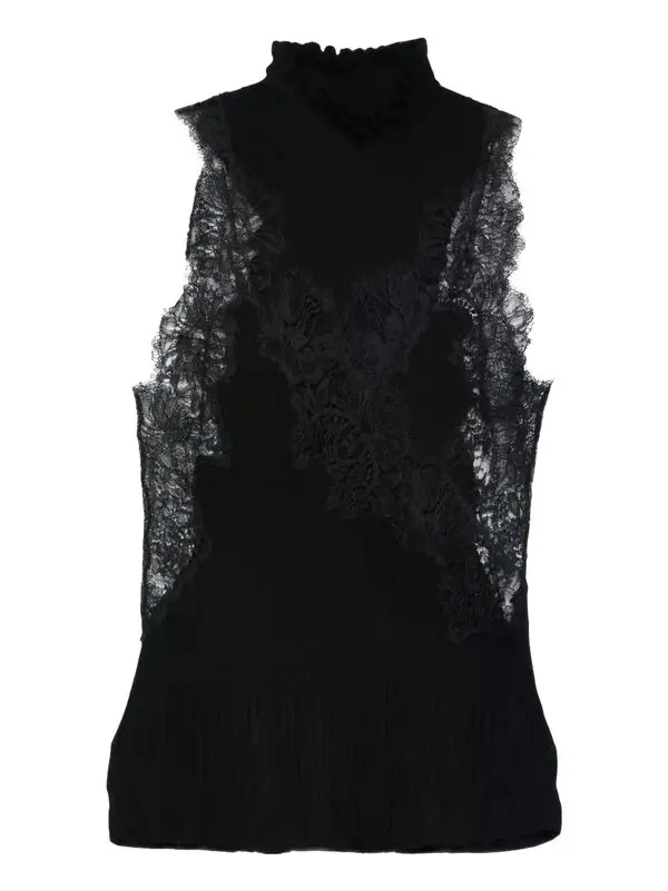 Ermanno Scervino Lace-panel Top - Black