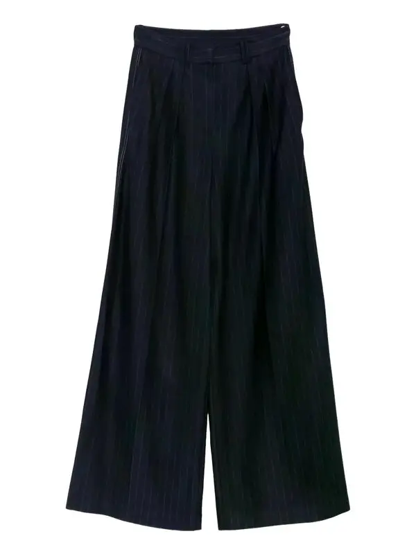 Max Mara Pinstripe Pleated Trousers - Blue