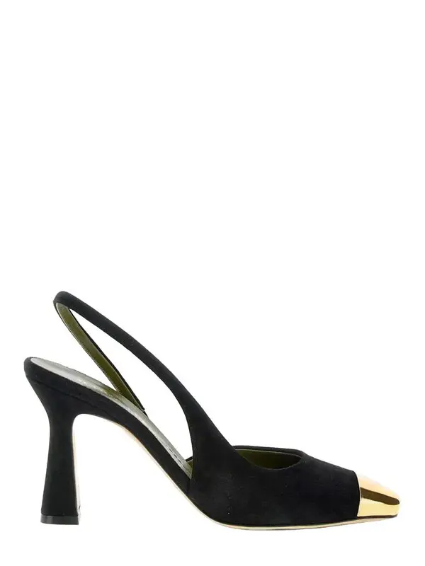 MARIA LUCA 90mm Eleonora Slingbacks With Gold-tone Cap Toe - Black