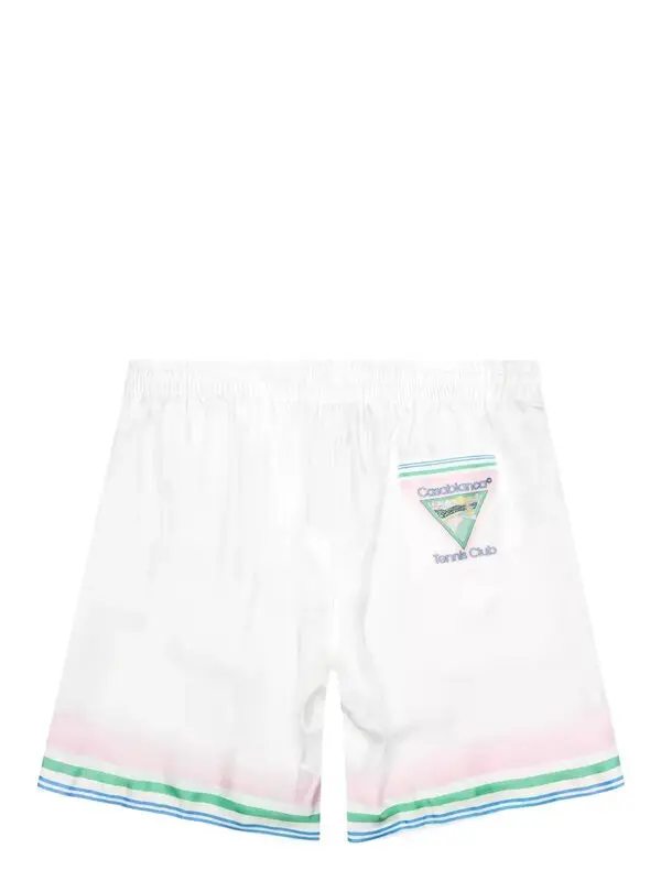 Casablanca Striped Drawstring Shorts - White