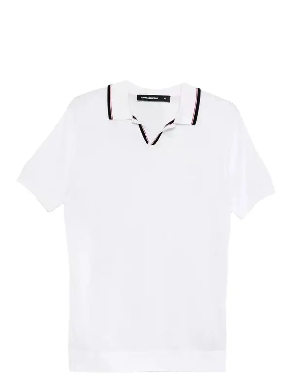 Karl Lagerfeld Contrasting-trim Polo Shirt - White