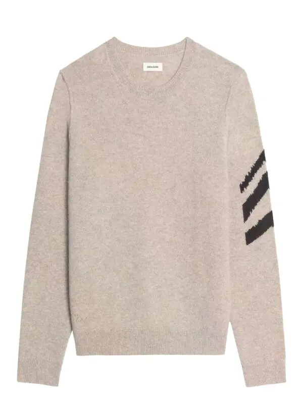 Zadig&Voltaire Chevron Pattern Cashmere Sweater - Neutrals