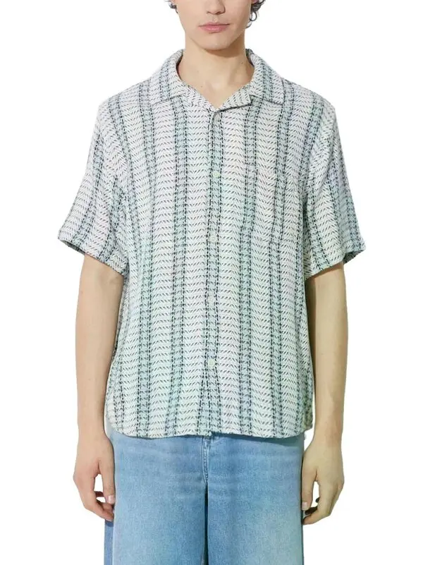 CORRIDOR Herringbone-patter Shirt - White