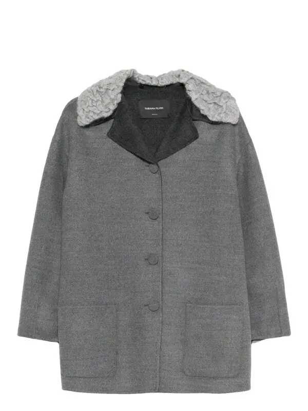 Fabiana Filippi Cable-trimmed Wool Jacket - Grey